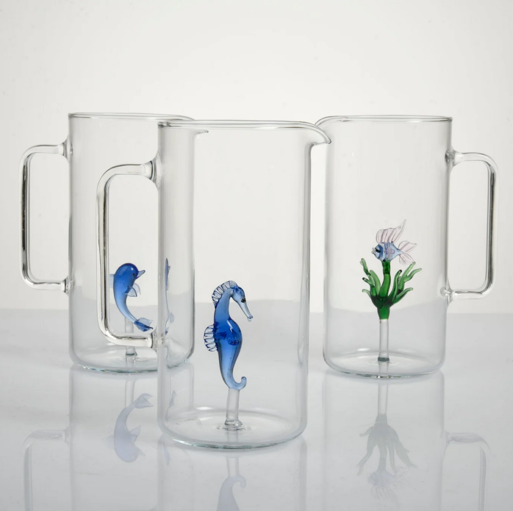 Verres et carafes avec animaux en Murano - L'Inspirationniste